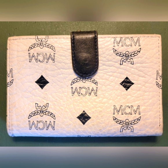 MCM | Bags | Mcm White Visetos Wallet | Poshmark
